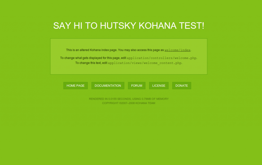 Kohana php framework – part 1. – [Vratislav].[Hut][Sky].[Net]